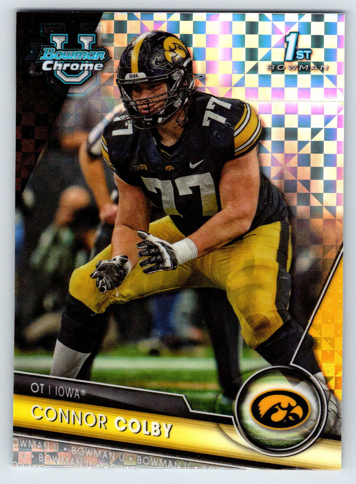 Connor Colby 2023 Bowman Chrome University Xfractor #7 Iowa Hawkeyes ...