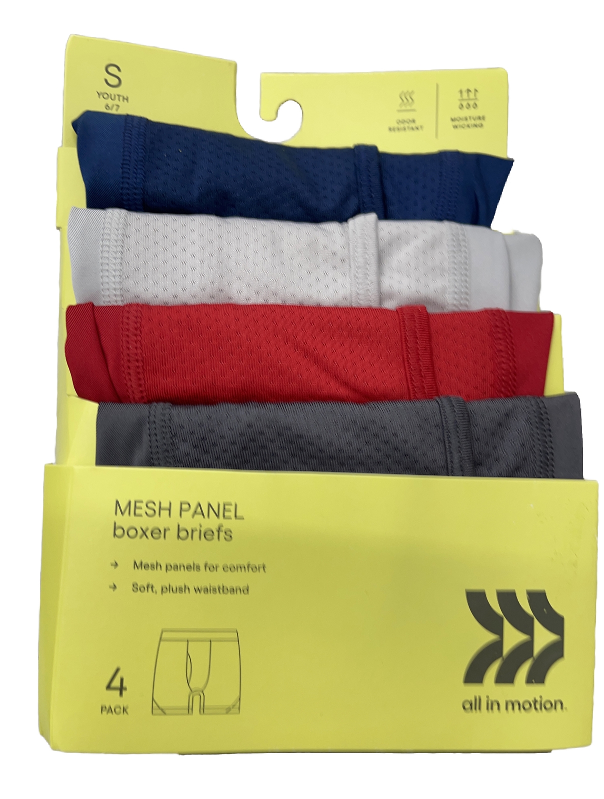 ALL IN MOTION MESH PANEL BOXER BRIEFS PLUSH WAISTBAND YOUTH 6/7 S | eBay