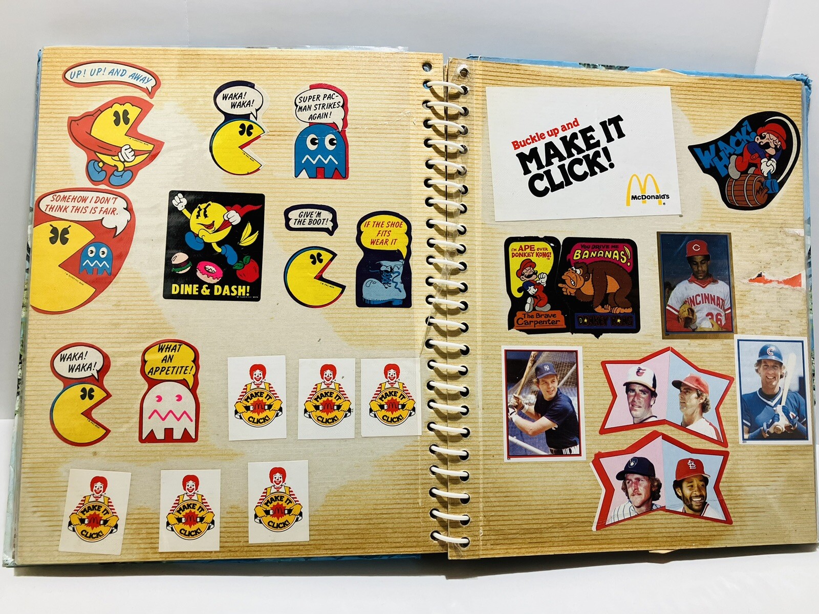 Vintage 1980s Sticker Book Album Buck Rogers Dragons McDonalds Pac Man ...