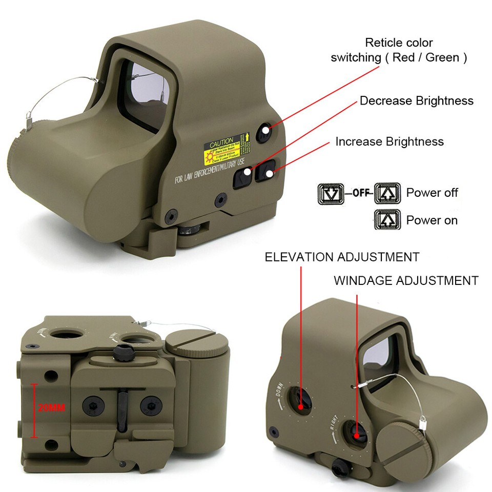 551 552 553 558 Red Green Dot Holographic Sight Scope G33 Hunting ...
