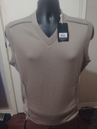 New PGA Tour Golf Vest Sleeveless Sweater Brown Pullover Medium M Mens ...