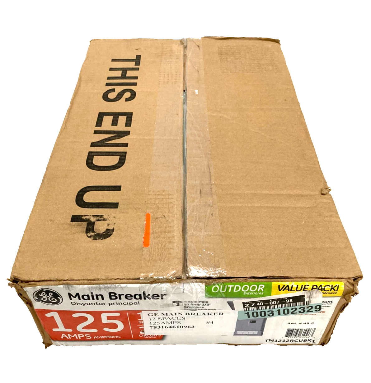 GE 125 Amp Main Breaker Outdoor Load Center and Breaker Kit ...