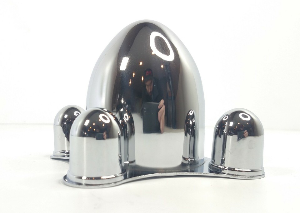 (Set/4) Chrome 4 Lug Spider Hub Caps Bullet Center Wheel 4 x 4-1/2 Bolt ...