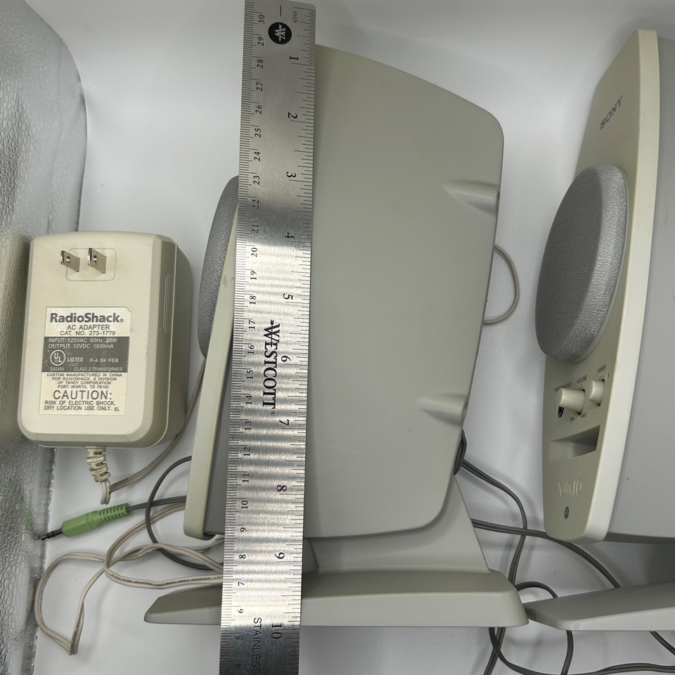 Sony Vaio Computer Desktop Wired Left & Right Speakers PCVA-SP4 With A ...