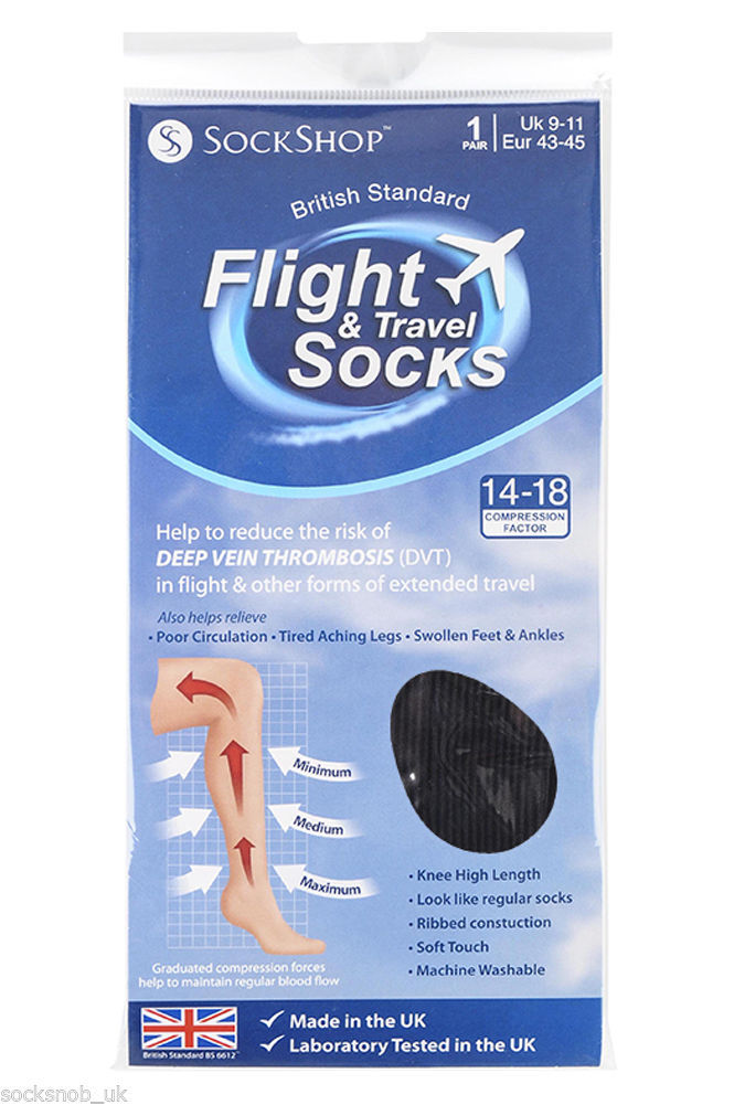 Sock Shop 80 Denier 14-18 mmHg Graduated Compression DVT Flight ...