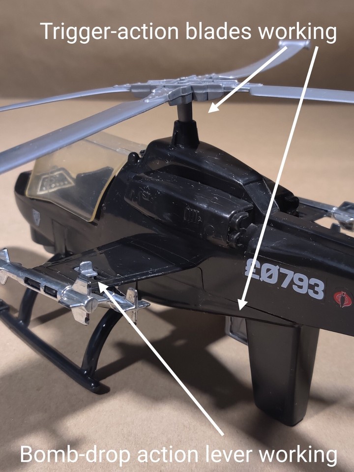 GI JOE (bootleg) PROCESSED PLASTICS CO. HELICOPTER w/ PILOT ...