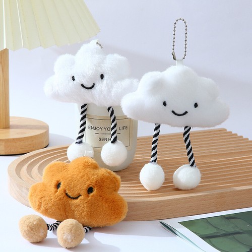 Cute Plush White Cloud Stuffed Doll Toy Pendant Keychain Backpack ...