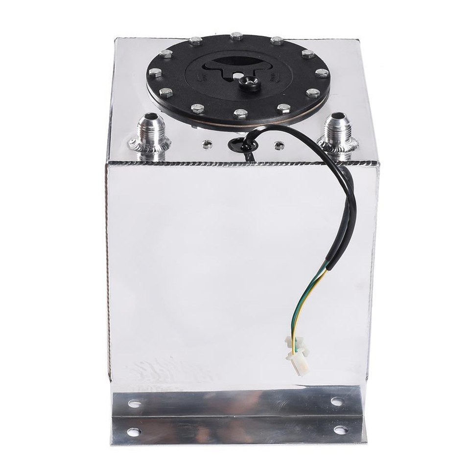 POLISHED ALUMINUM RACING DRIFT FUEL CELL TANK &LEVEL SENDER 2.5 GALLON ...