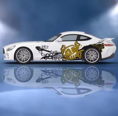 Skull ink tire prints Car Side Sticker Vinyl ; Tough Decals For Guys ...