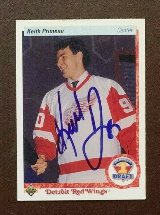 KEITH PRIMEAU Detroit Red Wings 1990-91 UD Hockey Card SIGNED ...