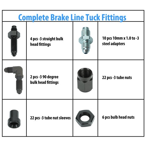 Brake Line Tuck Fittings Adapters Kit For Honda Civic 88-00 /Acura ...