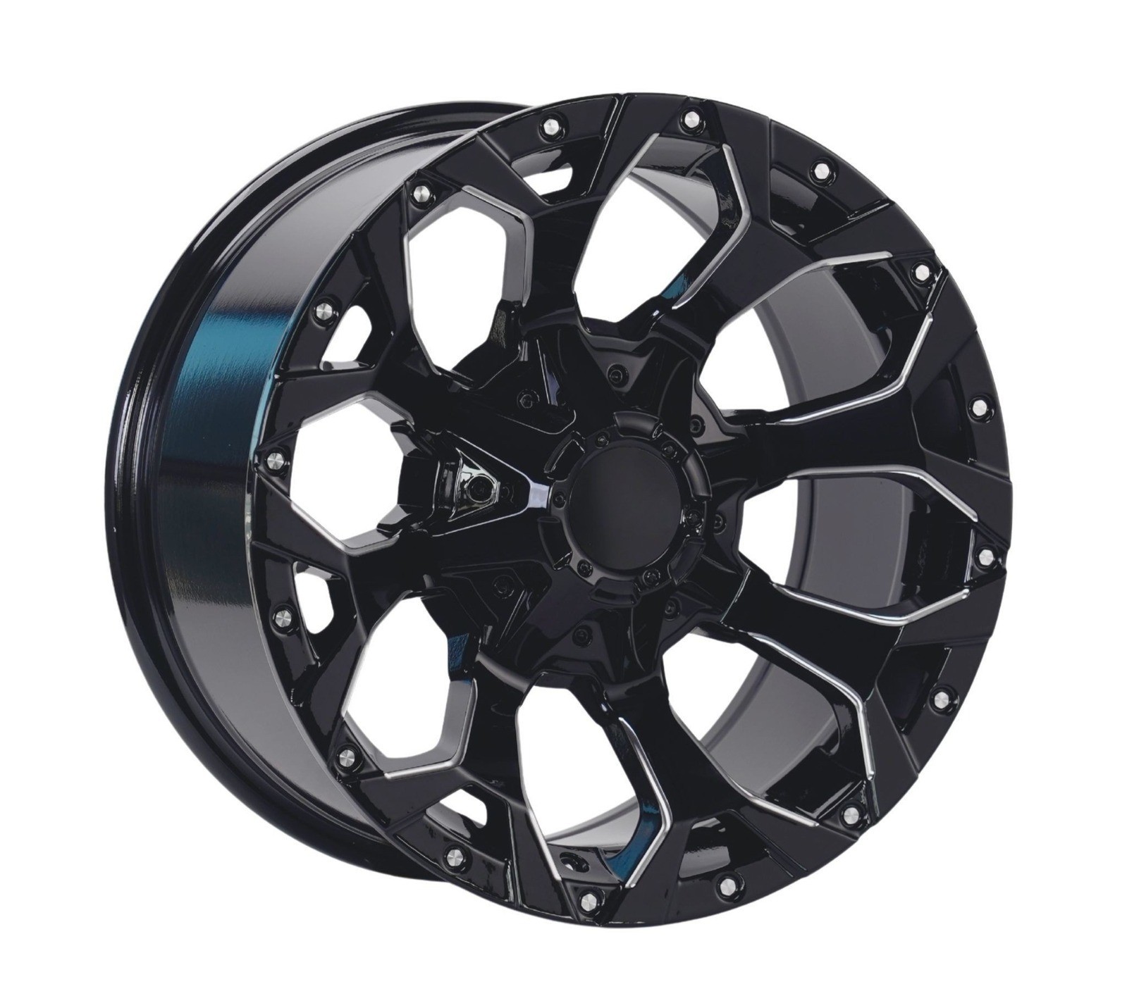 17 X 8.5 Inch Gloss Black Mill Wheels Rim PCD 6x139.7 ET 0mm Offset CB ...