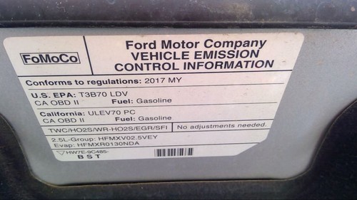 Engine Gasoline 2.5L VIN 7 8th Digit Fits 17 FUSION 3993798 | eBay