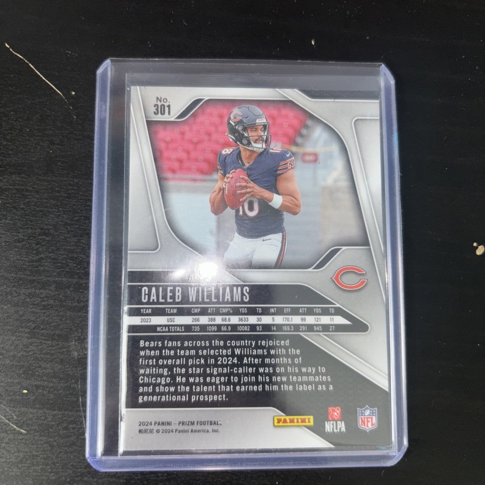 2024 Panini Prizm CALEB WILLIAMS Rookie Silver Base #301 RC Bears SP ...