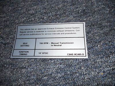 1969 FORD MUSTANG BOSS 429 ENGINE EMISSIONS DECAL MID | eBay