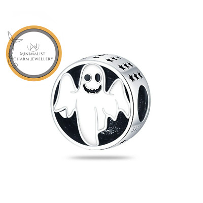 Halloween Ghost Charm, Trick or Treat Halloween Charm, Silver Charm ...