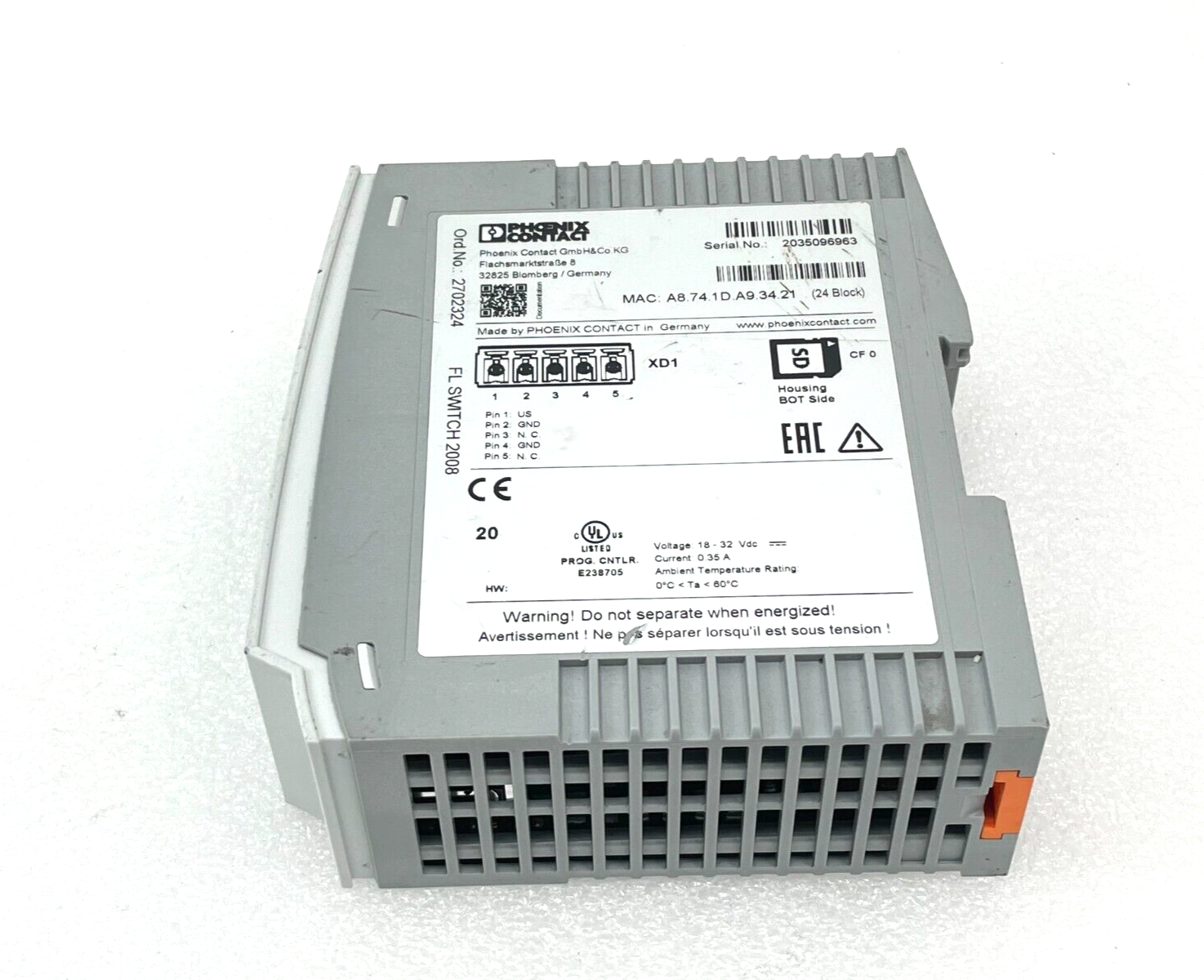 Phoenix Contact FL SWITCH 2008 2702324 Ethernet Switch NICE DEAL !!! | eBay