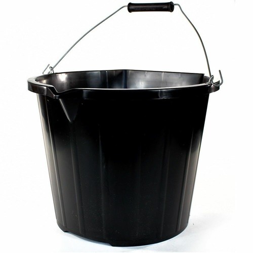 Black Stadium Invincible Builders Garden Heavy Duty Strong Bucket 3 ...