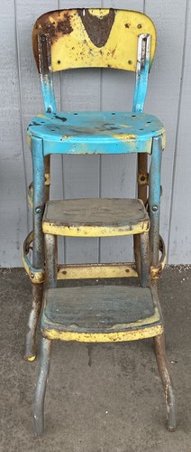 MCM Vintage Cosco Kitchen Step Stool Chair ~Rustic Plant Stand, Retro ...