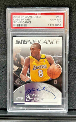 2003-04 SP GAME USED SIGNICANCE #KB KOBE BRYANT AUTO /100 PSA 10 | eBay