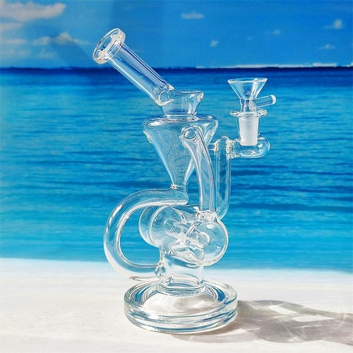 8 Inch Clear Fab Neo Classic Recycler Glass Water Pipe Bongs Hookah ...