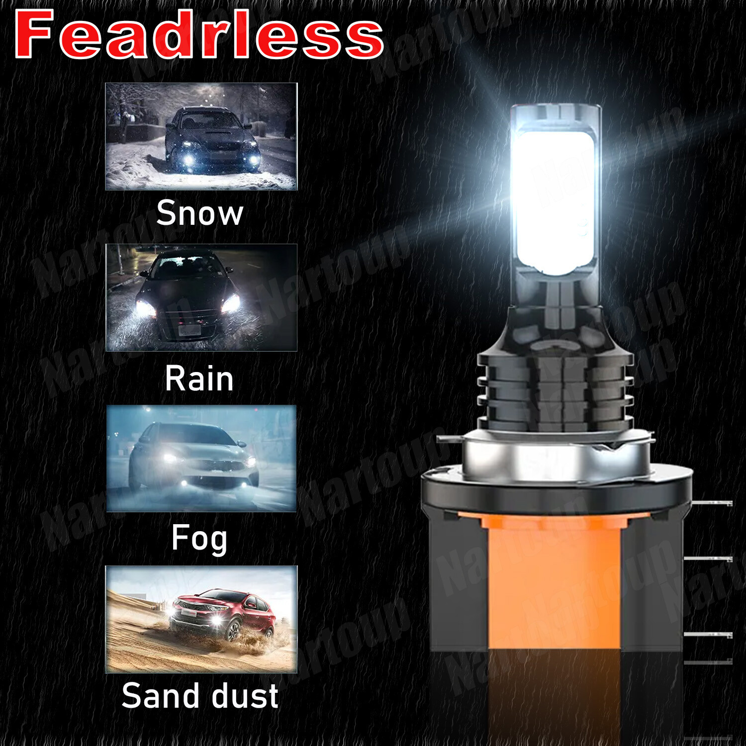 2X H15 LED Bulbs High Beam DRL Headlights Conversion Kit 100W 6000K ...