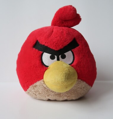 Angry Birds Red Bird Plush Round Stuffed Animal Toy 9” NoSound ...