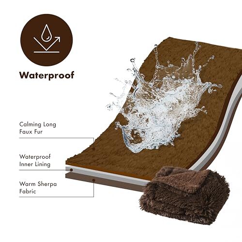 Waterproof Plush Long Faux Fur Pet Throw 25x35 Inch (Pack of 1 ...