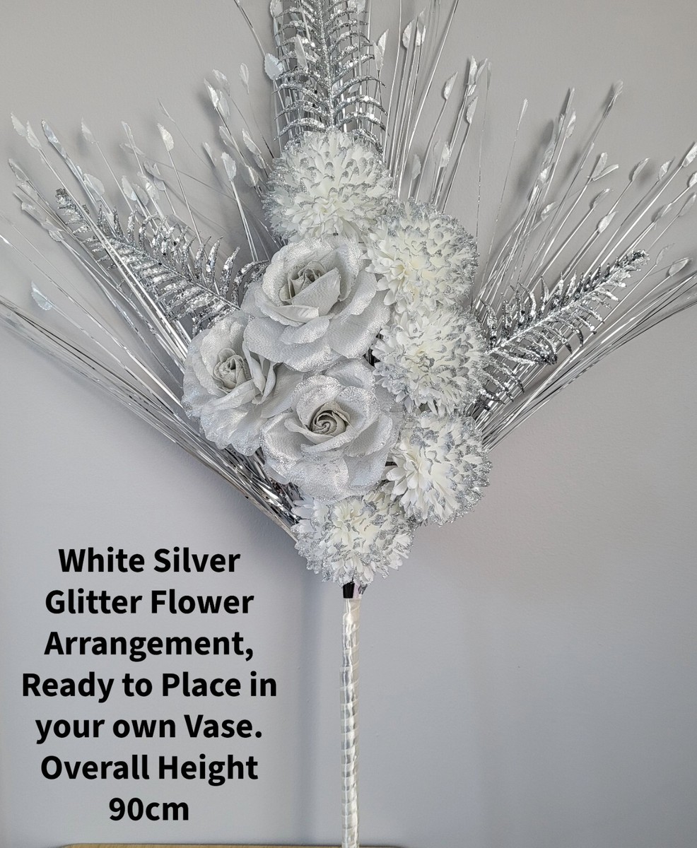 Silver And White Flower Arrangements Catalina