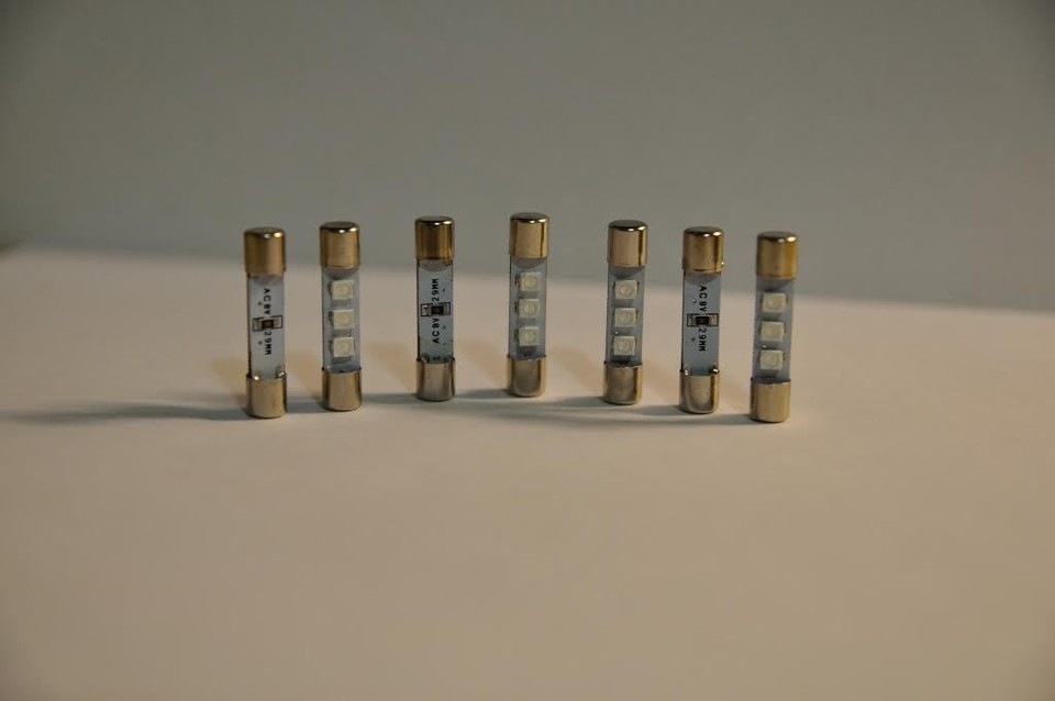 (7)COOL WHITE 8V-29MM LED FUSE LAMP/METER/DIAL/4230-4240-4270-4400-4415 ...