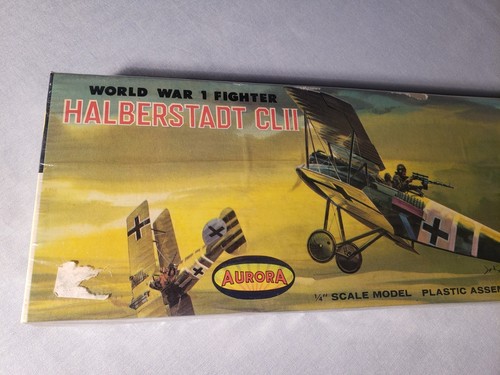 Vintage 1/4" scale Aurora WW 1 FIGHTER HALBERSTADT CLII NOS FACTORY ...