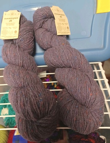 Rowanspun Dk. By Rowan Yarn, England. 2 Hanks Of Muted Purple. 100% New ...