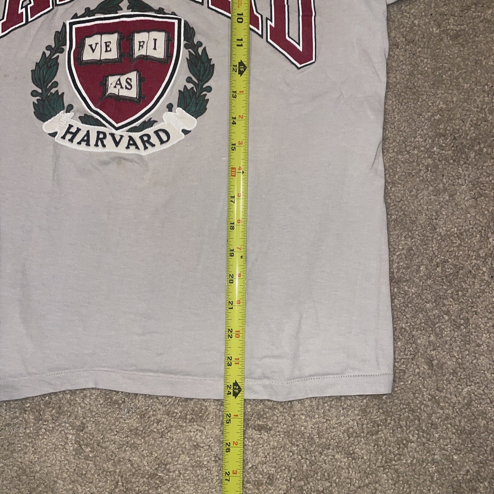 Vtg Royal First Class Gray Harvard Crest Cotton T Shi… - Gem