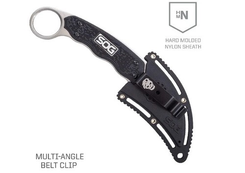 SOG Survival Karambit Knife - Gambit Curved Belt Knife, Full Tang Fixed ...