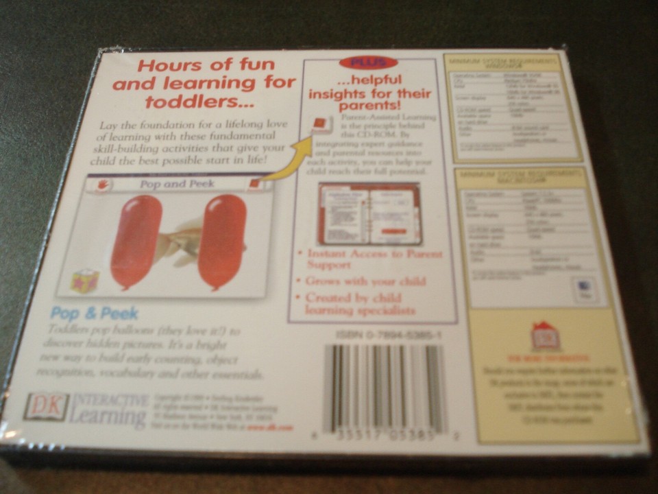 DK My First CD-ROM: Toddler (PC-CD) AGES 1 1/2- 3 HOME SCHOOL/LEARNING ...