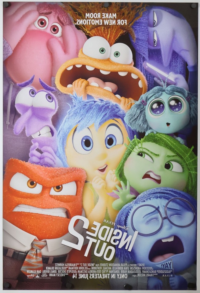 Inside Out 2 - original DS movie poster 27x40 D/S 2023 US Style B Mint ...