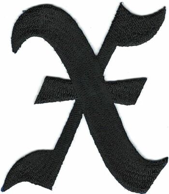 3" Fancy Black Old English Alphabet Letter X Embroidered Patch | eBay