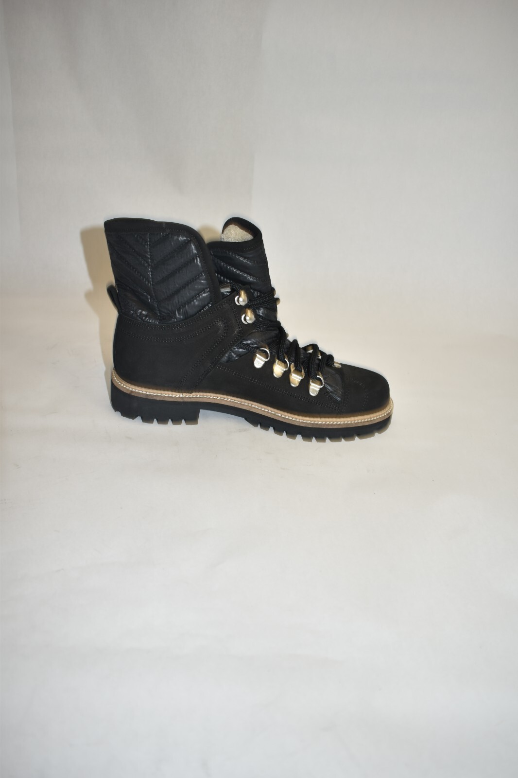 New! Ganni Women's Edna Black Quilted Lace Up Boots Size 8 US | eBay