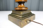 Stiffel brass & wood column / trophy style table lamp, Hollywood ...