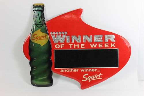 Vintage 1966 SQUIRT Soda Pop " WINNER " Advertising Sign - EDM Co ...