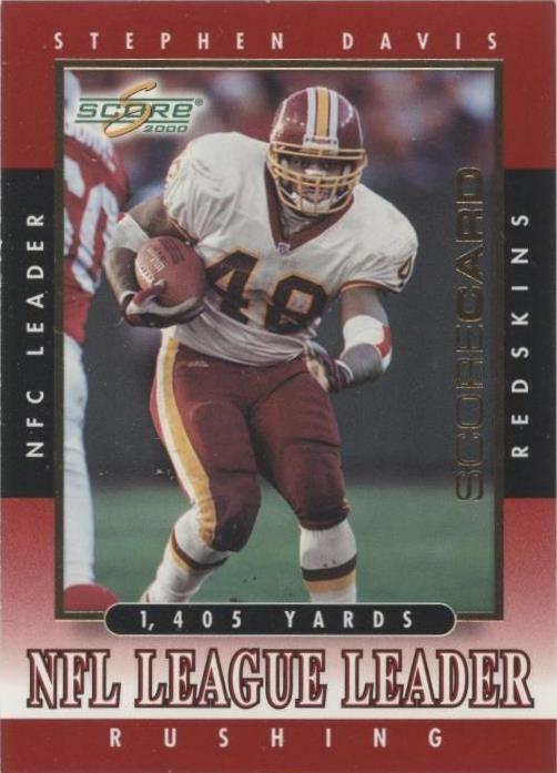 2000 Score - NFL League Leader Stephen Davis #262 Scorecard /2000 for ...