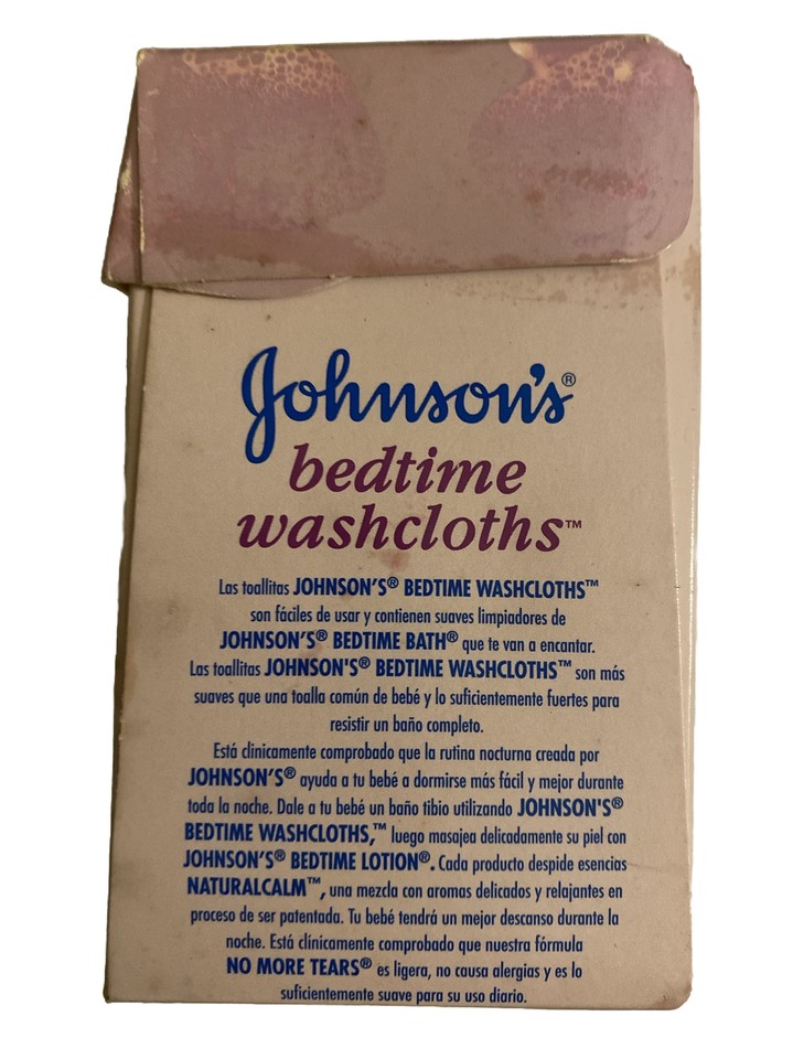 JOHNSON’S BABY BEDTIME WASHCLOTHS 1 BOX W/14 DISPOSABLE WASHCLOTHS ...