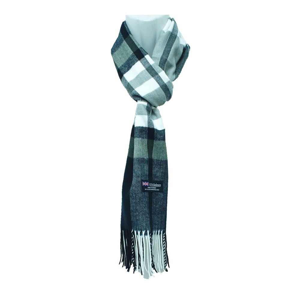 Mens Womens Wool Check Scarf Scotland Made Warm Plaid Wool 100% ...