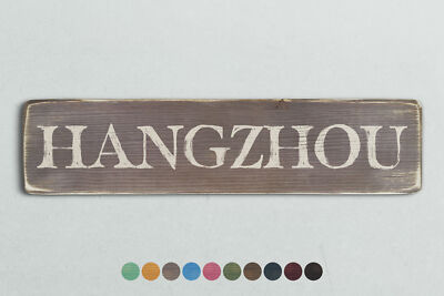 HANGZHOU Vintage Style Wooden Sign. Shabby Chic Retro Home Gift | eBay UK