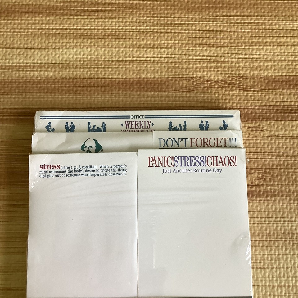 MemoWorkx Pack Of Five Note Pads, Memo, Planners, To Do Funny Stress ...