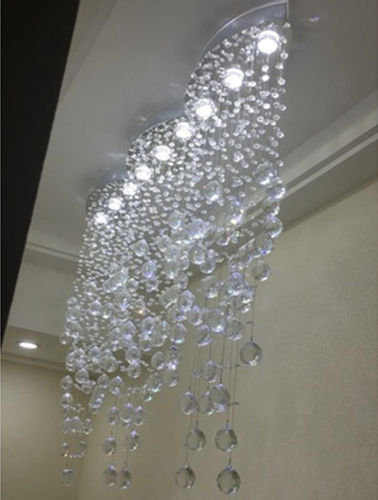 LED Modern Clear Rain Drop Ceiling Crystal Chandelier Lighting for ...