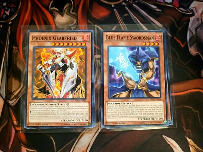 YUGIOH TCG PHOENIX GEARFRIED + BLUE FLAME SWORDSMAN LDK2 COMMON 1ST ...