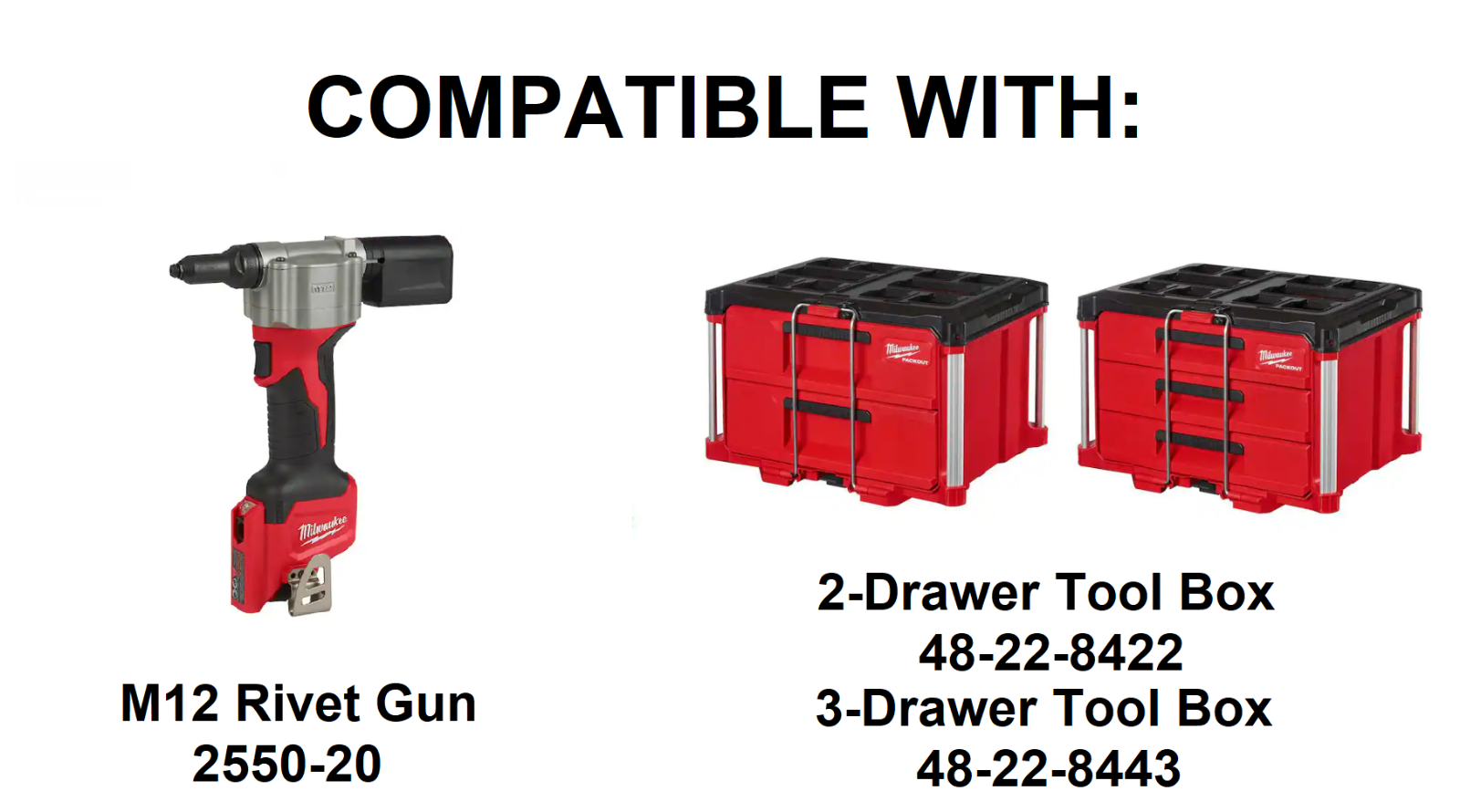 Milwaukee Packout Tool Box Drawer Insert for M12 Rivet Gun (Insert Only ...