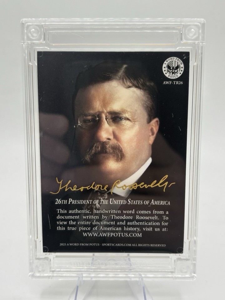 Theodore Roosevelt Handwritten Word Relic | A Word From POTUS | TR | eBay