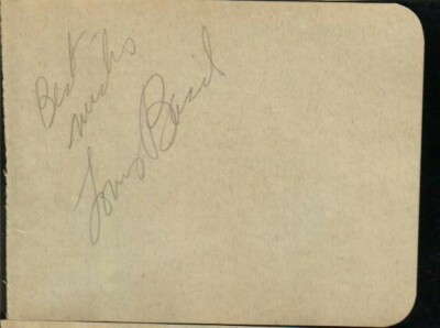 Tony Basil Autographed Album Page 1940s Entertainer | eBay